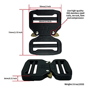 TXZWJZ Metal Buckle Dual Adjustable Tactical Belt Buckle,1.5inch（38mm） Heavy Duty Belt Buckle