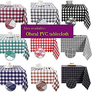 Obstal Rectangle Table Cloth, Oil-Proof Spill-Proof and Water Resistance Microfiber Tablecloth, Decorative Fabric Table Cover for Outdoor and Indoor Use (Navy Blue, 60 x 84 Inch)