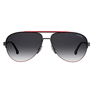 Carrera 8030/S Sunglasses CA8030S-0SVK-9O-6215 - Semi Matte Ru Black Frame, Dark Gray Gradient