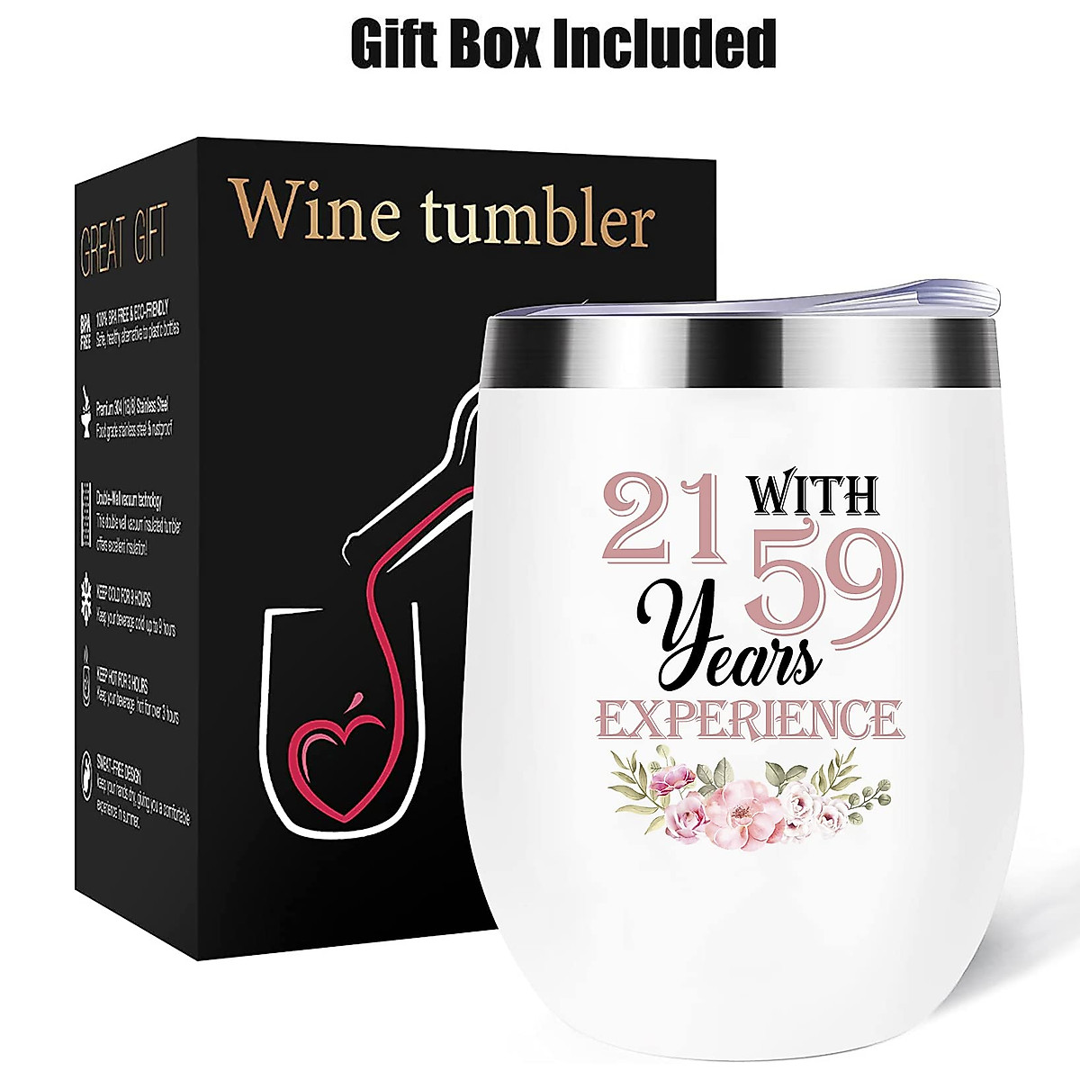 Jevuta 80th Birthday Gifts For Women, Funny Birthday Gifts for 80th, Best Birthday Gift For Turning 80, 1943 Birthday Gifts Ideas For Her, Mom, Grandma, Friend, Sister Wine Tumbler Gifts (12oz)