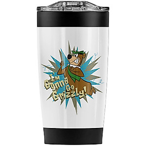 Logovision Yogi Bear Going Grizzly Stainless Steel Tumbler 20 oz Coffee Travel Mug/Cup, Vacuum Insulated & Double Wall with Leakproof Sliding Lid | Great for Hot Drinks and Cold Beverages