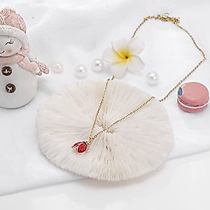Winssigma Bee Necklace Earrings Set for Women, Butterfly Jewelry Set Ladybug Necklace Earrings Daisy Earrings Necklace Cute Animal Jewelry Gift(Ladybug)