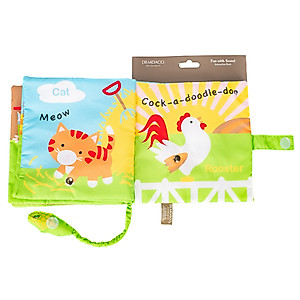 DEMDACO Happy Barnyard Friends Corn Rustic Red Children's Musical Soft Book Toy