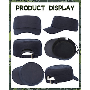 8 Pcs Military Style Caps for Men Cadet Army Adjustable Unisex Washed Cotton Cadet Hat for Women (Classic Style)