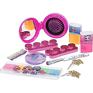 Townley Girl L.O.L. Surprise! Fashion Purse Makeup Set with Non-Toxic Nail Polish, Eyeshadow, Hair Accessories and More, Rainbow Chain for Girls Ages 3 and Up