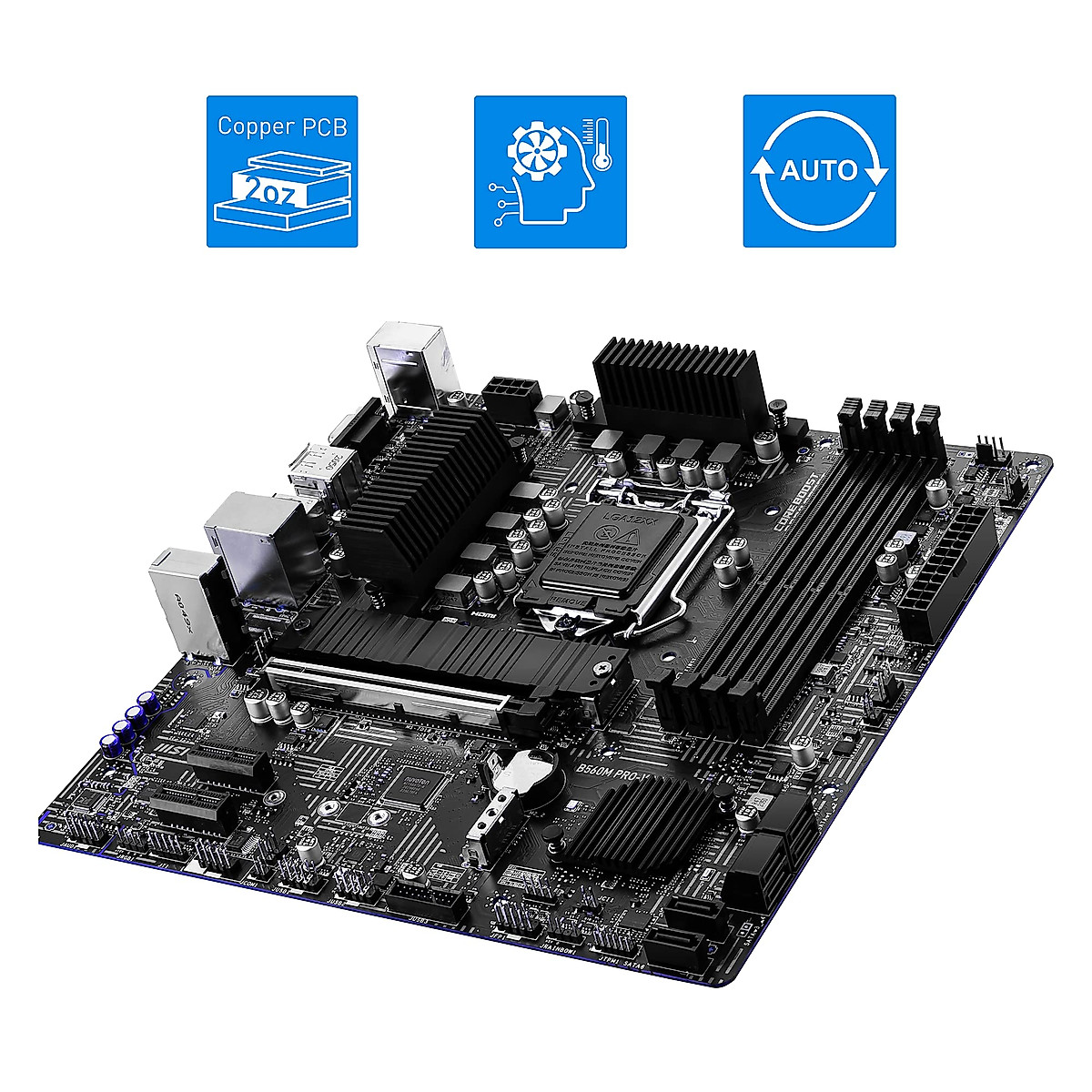 MSI B560M PRO-VDH ProSeries Motherboard (Micro-ATX, 11th/10th Gen Intel Core, LGA 1200 Socket, DDR4, PCIe 4, M.2 Slots, SATA 6Gb/s, USB 3.2, 2.5G LAN, DP/HDMI)