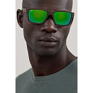 Maui Jim Men's and Women's The Flats Polarized Rectangular Sunglasses, Brown w/Mint Int/MAUIGreen, Medium