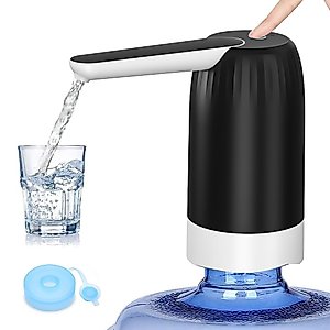 Myvision 5 Gallon Jug Portable Water Dispenser, Water Bottle Pump 5 Gallon Water Dispenser, USB Charging Electric Drinking Portable Water Dispenser, 2-5 Gallon Water Bottle Switch-Black