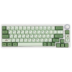 PBT 124 Keys XDA Profile Dye-Sub Matcha Keycaps，ANSI Layout Keycap Suitable for 61/64/87/104/108 Mechanical Gaming Keyboard(Keycaps only)