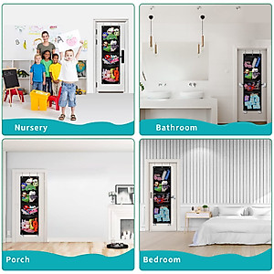 bmhlinyi Over Door Stuffed Animal Storage, Stuff Animals Organizer and Toy Plush Storage，With 4 Large Breathable Storage Pockets, Hanging Door Organizer for Nursery, Bedroom, Bathroom, Kids Room