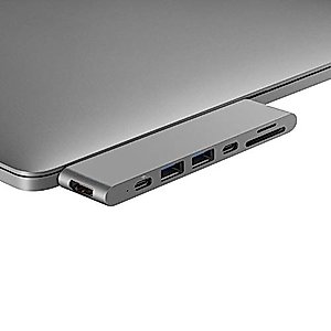 Purgo USB C Hub for MacBook Pro 13 M2 Air 2022/2021-2018, MacBook Adapter with 4K HDMI, 100W PD, 40Gbps TB3 5K@60Hz, USB-C, 2 USB 3.0 and SD/Micro Card Readers