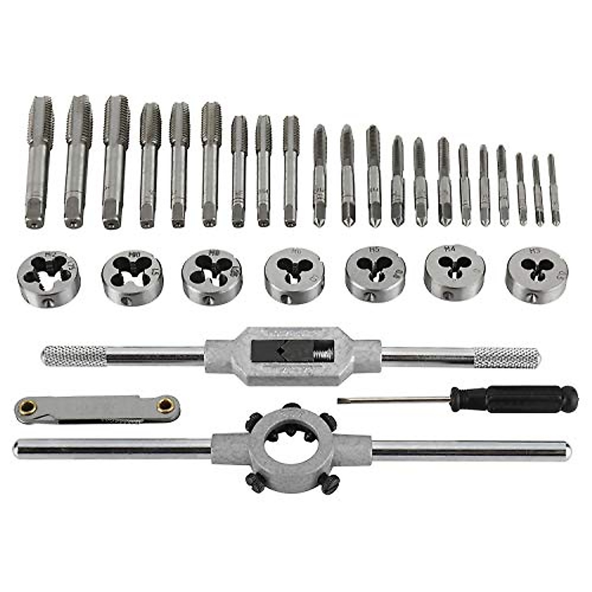 Toolly 32pcs Tap and Die Set, Metric Hardened Steel Tool Set, Essential Threading & Rethreading Tool with Storage Case Perfect for Auto and Machinery Repair