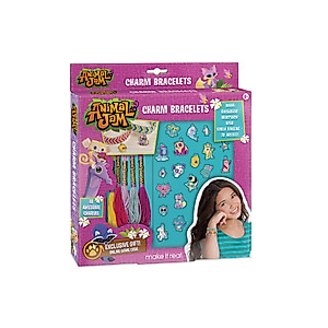 Make It Real - Animal Jam Charm Bracelets. DIY Animal Jam Themed Charm Bracelet Making Kit for Girls. Arts and Crafts Kit to Create Unique Tween Bracelets with Cord, Chains and Metallic Charms