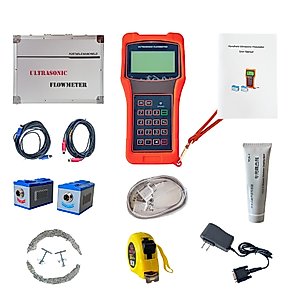 HKNDT TUF-2000H Ultrasonic Flow Meter Flowmeter Water Flowmeter with TM-1 Clamp on Transducer for DN50-700mm Pipe