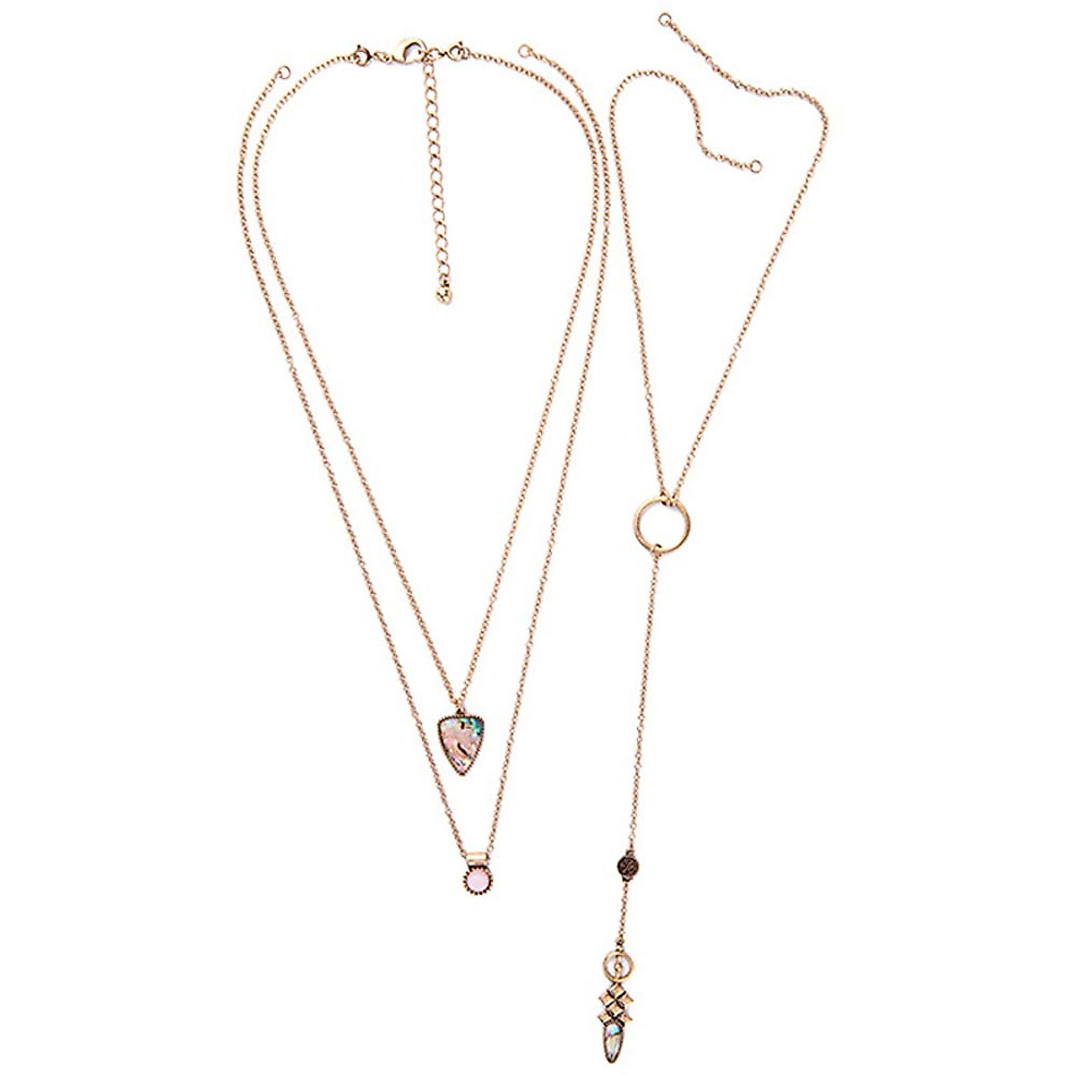 Exquisite Sequins Multilayer Pendant Necklace Multi-layer Bar Pendant Necklace Long Choker Necklace for Women Lady Girl （5）