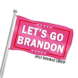 Pink Lets Go Brandon Flags Tapestry 2x3 Ft With Grommets Vivid Color And Fade Proof Outdoor Indoor Decoration