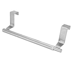 Stainless Steel Retractable Over Door Towel Rail Over Door Towel Rack Bath Towel Rack Bar Bedroom Towel Shelf (34cm Retractable Horizontal bar)