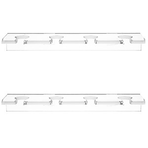 MyGift Wall Mounted Modern Clear Premium Acrylic Wine Glass Holder Stemware Hanging Rack, Set of 2