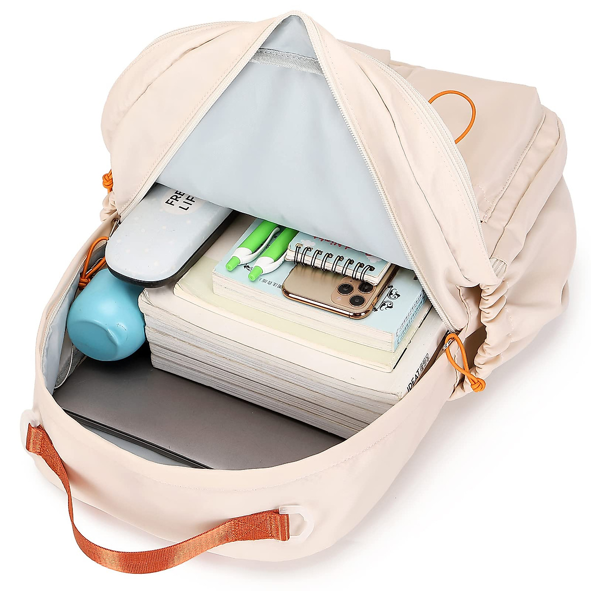 Lanola Lightweight Backpacks for Girls Kids Fashion Backpacks Middle School Bags Women Casual Daypack - Beige