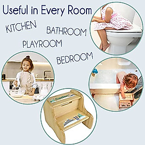 Personalized Sea and Marine Natural Two Step Stool