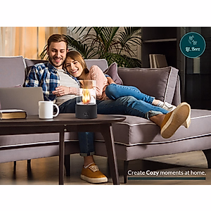 LIL_BEEZ Tabletop Fire Pit - Stainless Steel Portable Fire Pit - Crack-Resistant Small Indoor Table Firepit - Mini Fireplace with Borosilicate Glass