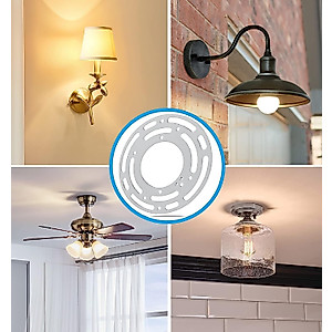 2 Pack Light Fixture Mounting Bracket 4 Inches Diameter,Round Universal Light Crossbar, with Ground Screw and Acorn Cap Nuts for Mount Wall Light