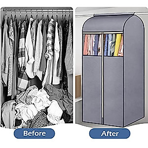 SLEEPING LAMB 54'' Hanging Garment Bags for Closet Storage and Heavy Duty Clothing Racks for Hanging Clothes