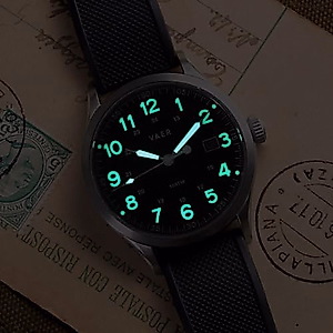 Vaer Men’s Field Watch, Quartz Movement for Accurate Timing, Scratch Resistant Sapphire Crystal, Locking Screw-Down Crown, Iconic Replica of The A-11 Military Watch for Men of WW2 - Gift Set for Men