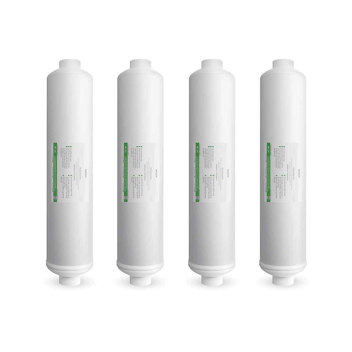 Post Activated Carbon Water Filter Replacement – 5 Micron Inline Filter – 10 inch Inline Carbon Filter– Under Sink and Reverse Fits most Reverse Osmosis Systems (4 pack)