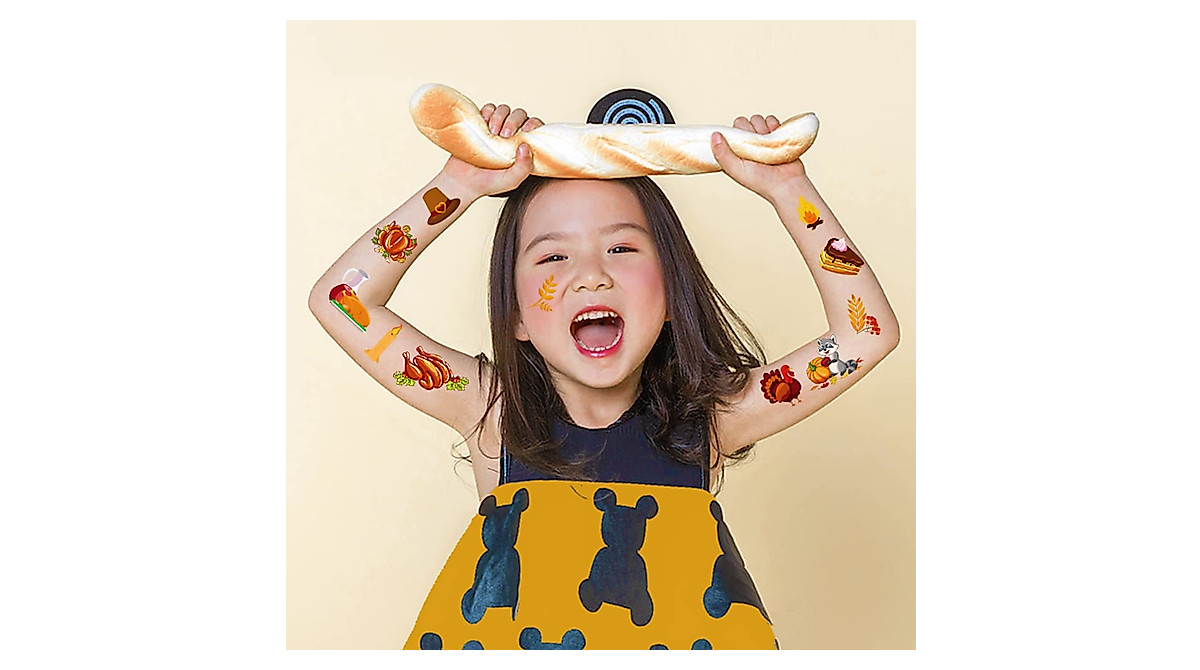 Thanksgiving Temporary Tattoos for Kids & Adults - 133 Waterproof Designs