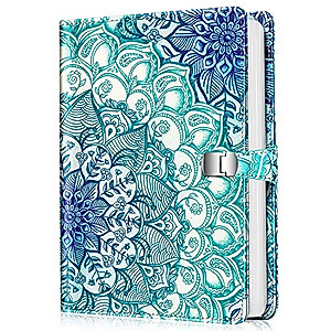 Fintie Photo Album 4x6 Photos - 112 Photos Premium Vegan Leather Cover with Snap Fastener, Portable Wallet Photo Albums, Emerald Illusions