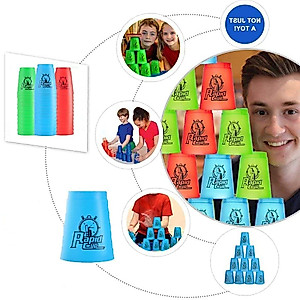 Erlsig 36 Pack Sports Stacking Cups, Quick Stacking Cups Game Speed Training Game for Travel Party Challenge Competition