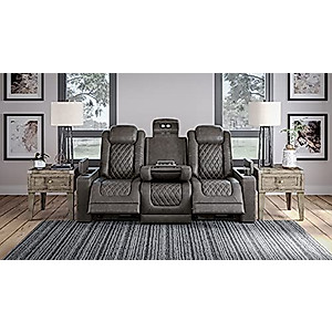 Signature Design by Ashley Hyllmont Power RecliningSofa with Adjustable Headrest, Weathered Gray
