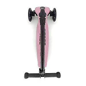 Scoot & Ride - Highwaykick 3 Children Adjustable Wide Deck Standing Scooter Including Safety Pad and LED Wheels (Rose) - for Ages 3-6
