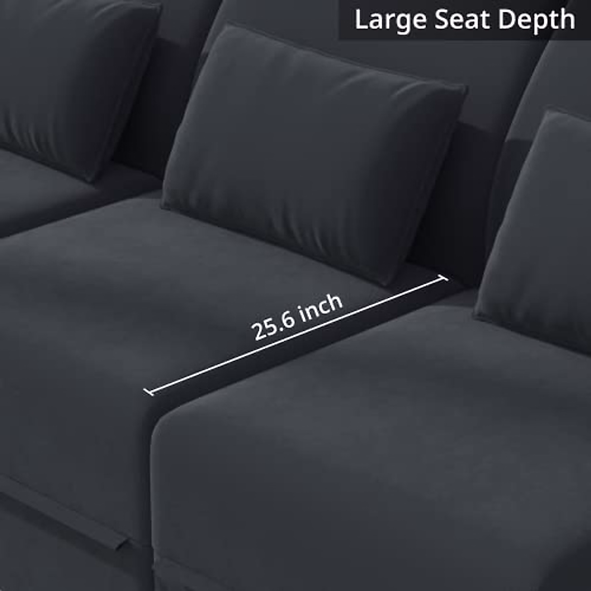 LLappuil Velvet Modular Sectional Loveseat Sofa with Storage, 63" Love Seat 2 Seater Couch Perfect for RV and Small Apartment Grey