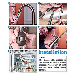 150259 Pull Down Hose Kit For MoenFaucet-Moen Kitchen Faucet Replacement Part 187108-Reflex MoenPull Down Hose, 68inch Quick Connect Hose-Upgraded