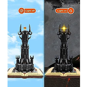 Snlywan Lord of Castle Architecture Building Blocks with LED Light for Adults and Kids,The King of Magic Rings Dark Tower,STEM Toy Gifts for Adults and Kids(969PCS)