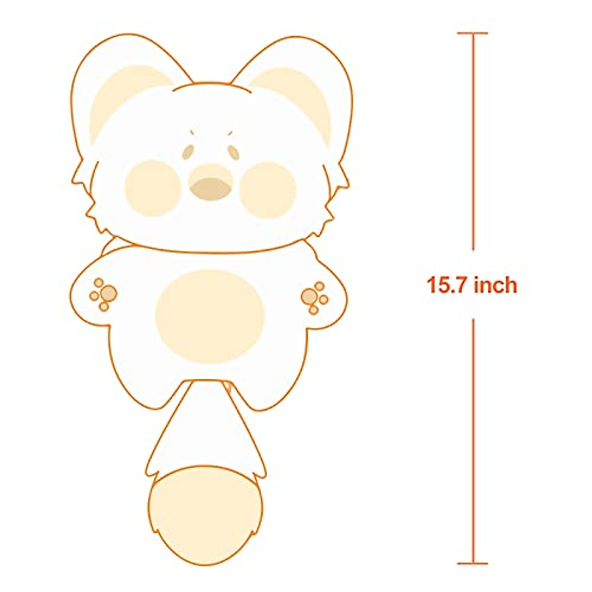 PEACHCAT Cute Cat Plush Pillow Kitten Plushie Kawaii Cat Stuffed Animal White with Angel Wings 15.7"