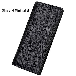 Lavemi Ultra Slim Thin Leather RFID Blocking Bifold Credit Card Holder Wallets for Women(Black1)