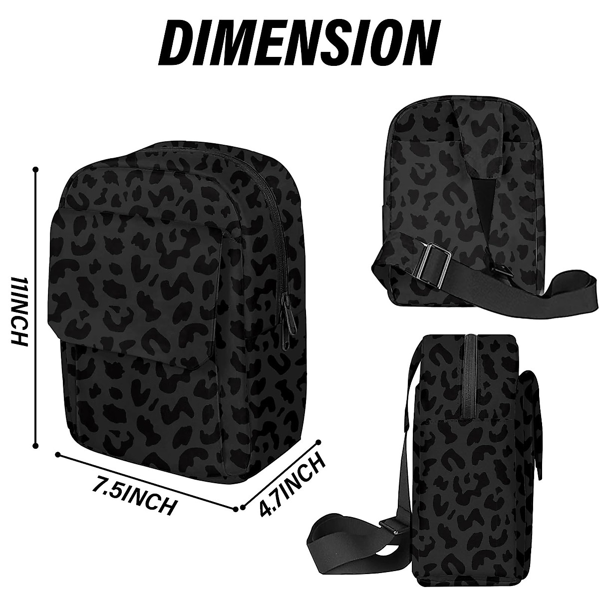 GABraden Cute Small Camera Bag with Photographer Camera Sling Bag Waterproof Dslr Camera Case Compatible with Nikon Sony Lightweigth for Women or Men（Black Leopard Cheetah）