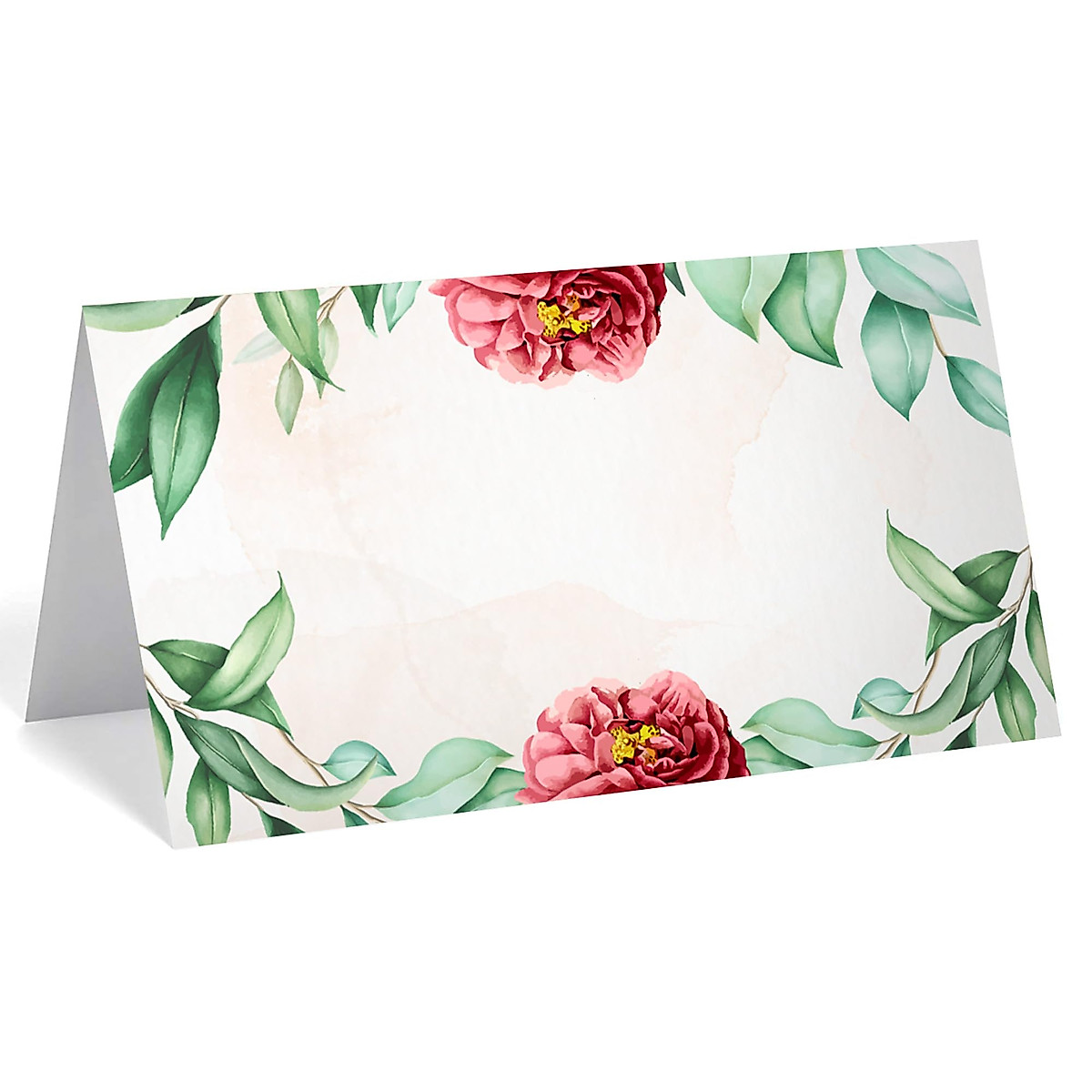 Mobiusea Creation Elegant Floral Place Cards 100pcs | Thick Linen Cardstock | 2"x3.5" Name cards | Place Cards for Table Setting | Name Cards for Table Setting, Seating Cards, Tent Cards