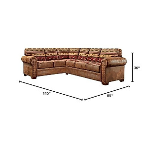 American Furniture Classics Model Two Piece Sofa sectional brown pinto