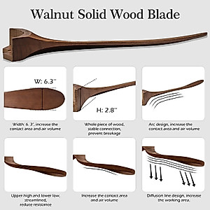 BOOSANT 72" Ceiling Fans without Lights, 72 inch Ceiling Fan no Light, High cfm Quiet 3 Blade Wood Walnut Ceiling Fan, Large Modern Ceiling Fan with Remote, Propeller Outdoor Ceiling Fans for Patios