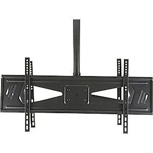 Displays 2go Dual Sided Ceiling TV Mount for 37" to 70" Flat Screen Monitors, Height Adjustable, Steel (Black)