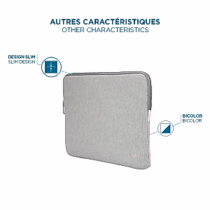 Skin Memory Foam Sleeve 12.5-14IN Grey and Pink