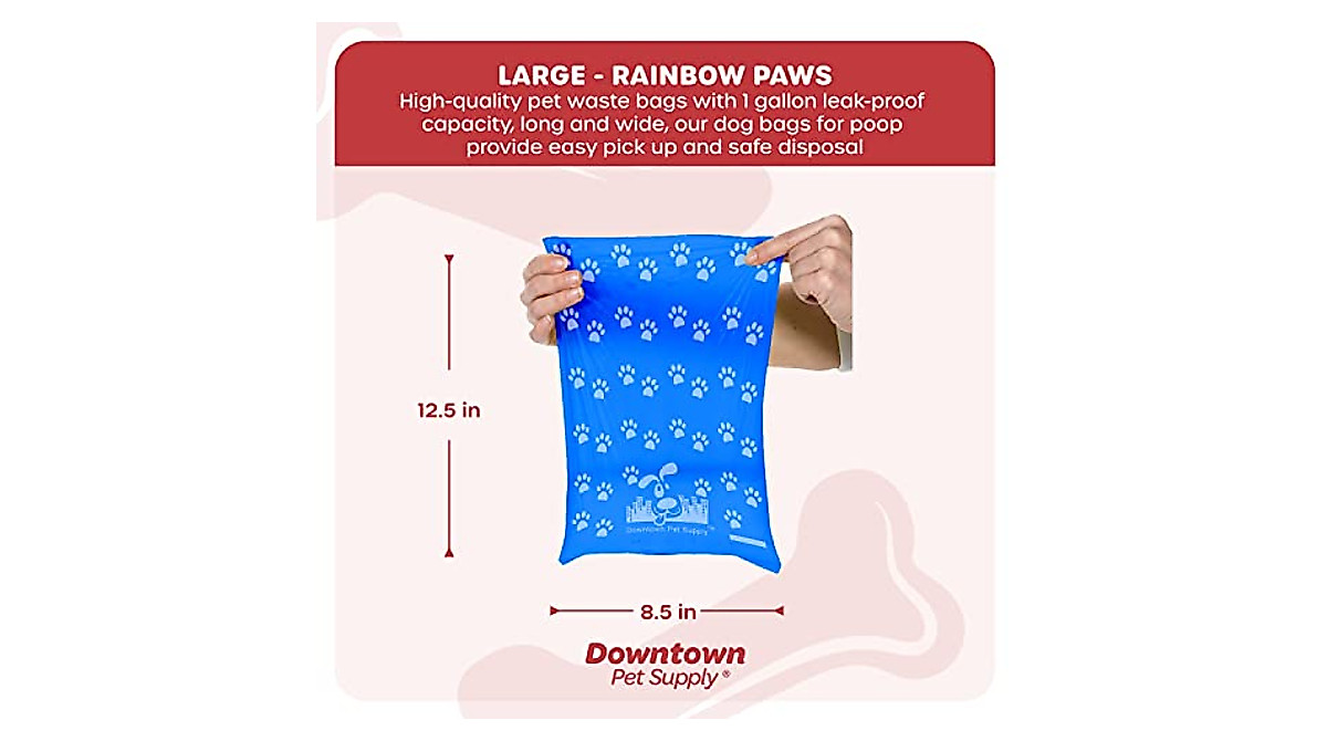Downtown Pet Supply Rainbow Dog Poop Bags - 1000 CT