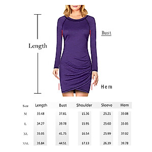 JCZHWQU Athletic Dress for Women 2021, Ladies Fall Casual Long Sleeve Round Neck Slim Fit Irregular Hem Yoga Tee Jersey Soft Breathable Fast Dry Knitted Lounging Running Golf Tennis Dress Blue M