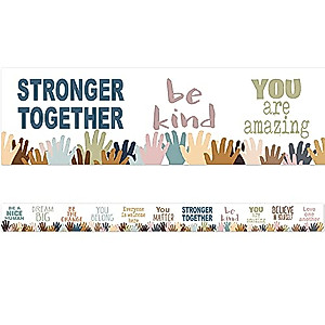 Teacher Created Resources Everyone is Welcome Helping Hands Straight Border Trim (TCR7124)
