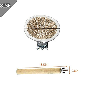Bird Breeding Nest Parakeet Bed for Cage Parrot Hatch House Handmade Cotton Weave Hemp Rope Nesting with 3pcs Perchs for Budgie Cockatiel Conure Canary Finch Lovebird