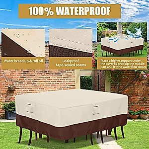 Simpelg Patio Furniture Covers, Outdoor Furniture Cover Waterproof, Outdoor Table and Chair Set Covers Heavy Duty 600D, Lawn Furniture Cover and Patio Dining Set Covers, Square (76"L x 76"W x 28"H)